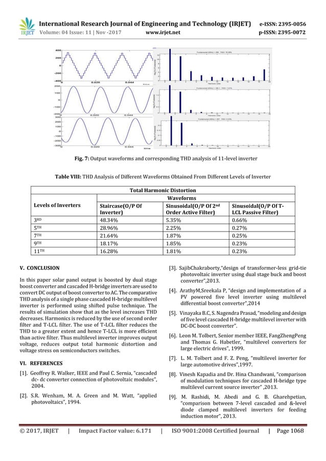 Design and Implementation of Photovoltaic Module using Multilevel Inverter and Boost Converter | PDF