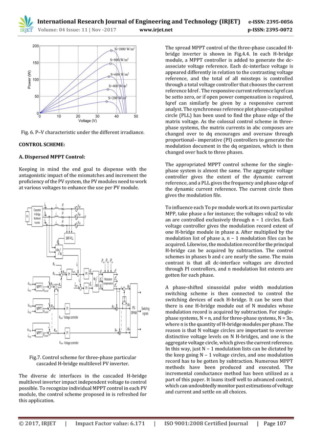Grid Connected Applications of Modular Cascaded H-Bridge Multilevel PV Inverter with Distributed ...
