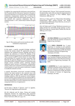 Grid Connected Applications of Modular Cascaded H-Bridge Multilevel PV Inverter with Distributed ...