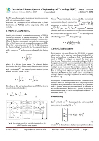 Block diagonalization for Multi-user MIMO Beamforming Performance over Rician Channel | PDF
