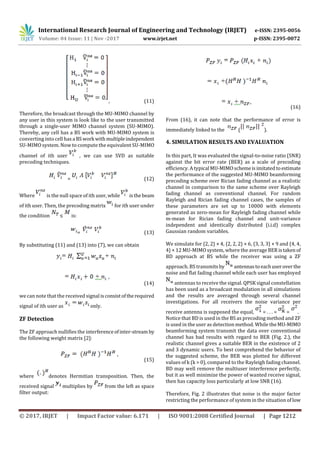 Block diagonalization for Multi-user MIMO Beamforming Performance over Rician Channel | PDF