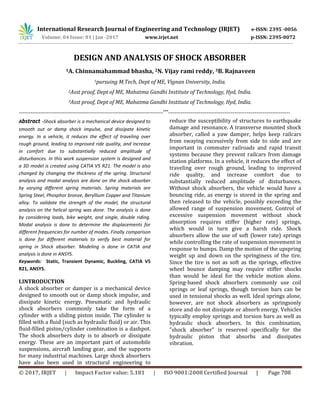 Design and Analysis of Shock Absorber | PDF