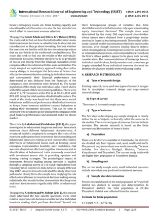 Investment Decision Making for Small Individual Investors – A Study ...