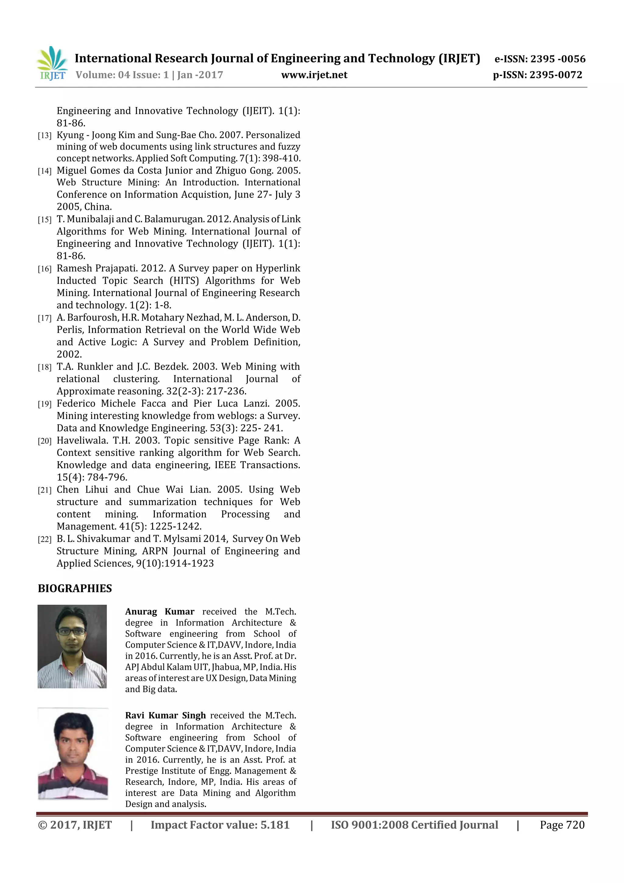 A Study on Web Structure Mining | PDF