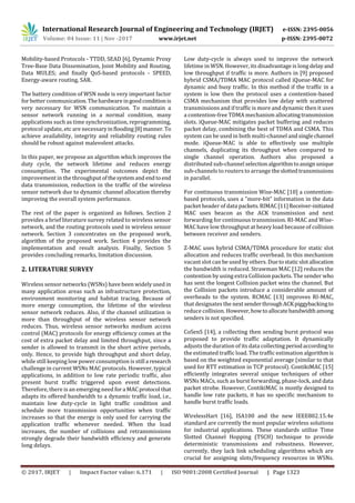 Dynamic Slot Allocation for Improving Traffic Performance in Wireless Sensor Network | PDF