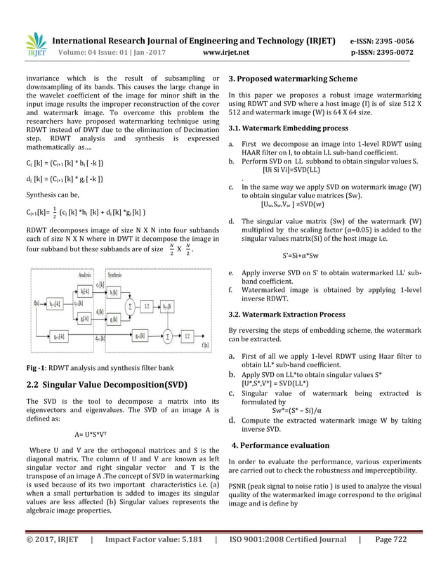 Watermarking Scheme Based On Redundant Discrete Wavelet Transform And