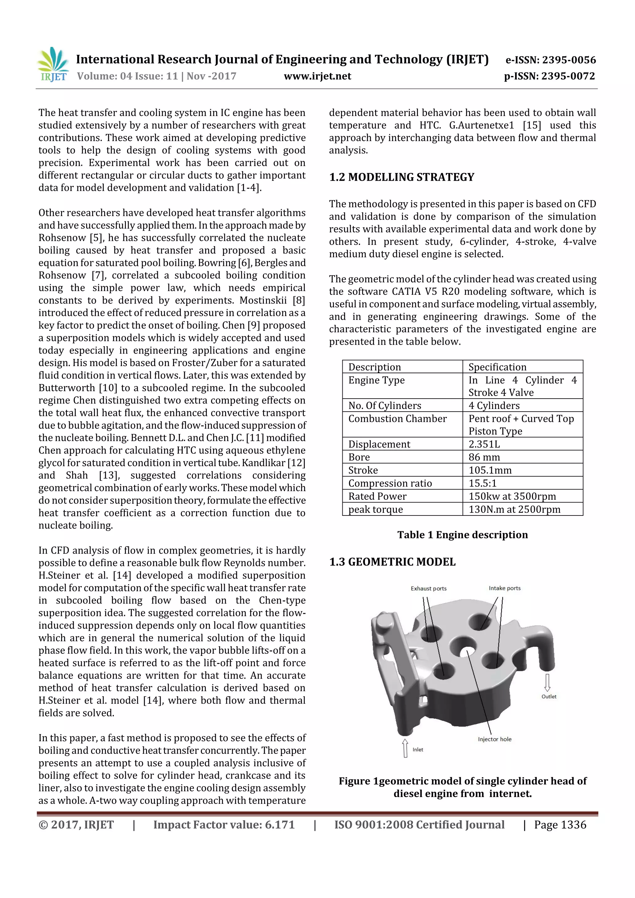 A Review of Computational Fluid Dynamics Analysis of Cylinder Head Water Jacket of a Diesel ...