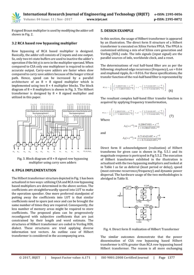 Design of Low Power Reconfigurable IIR filter with Row Bypassing Multiplier | PDF