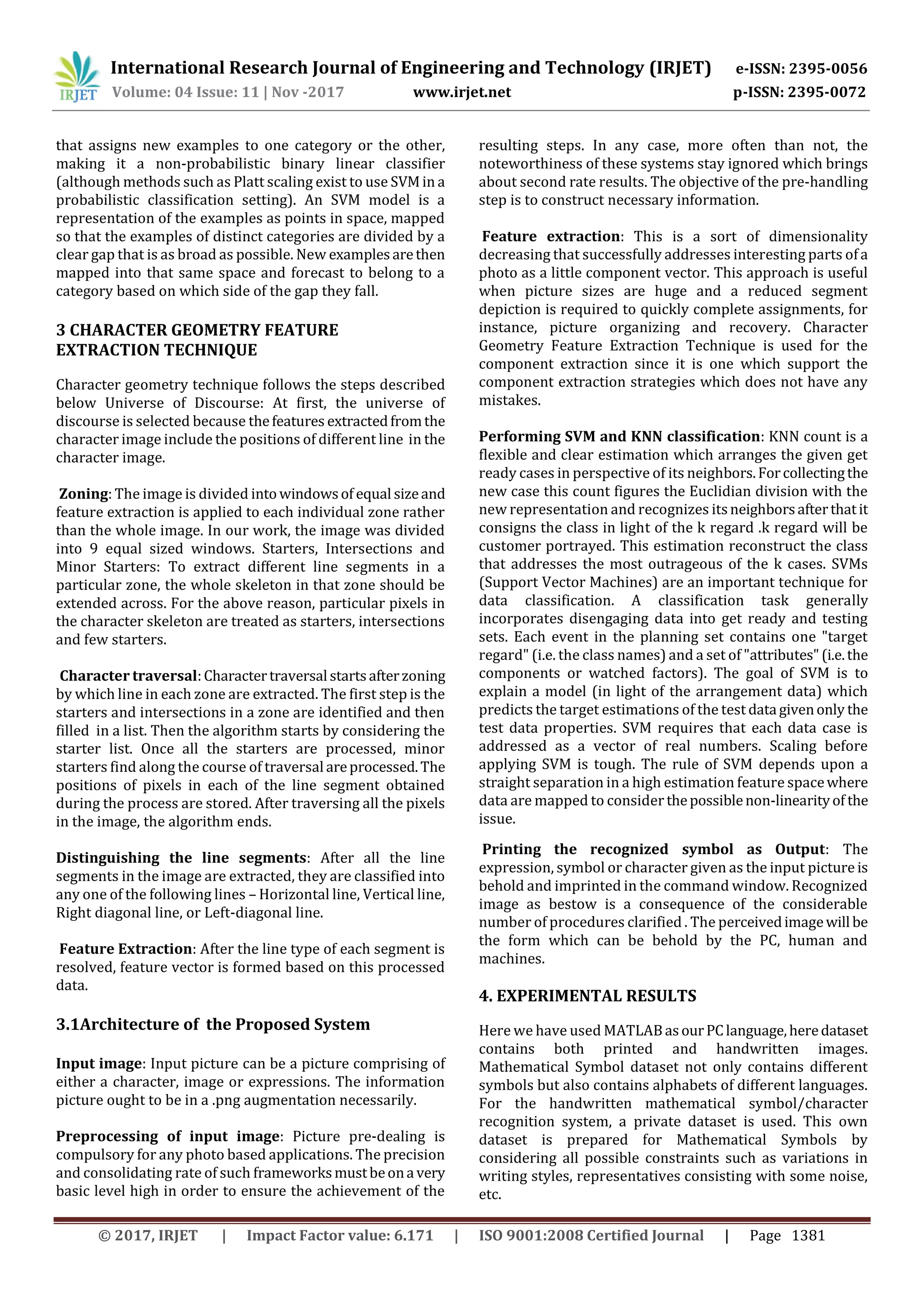 Recognition of Handwritten Mathematical Equations | PDF