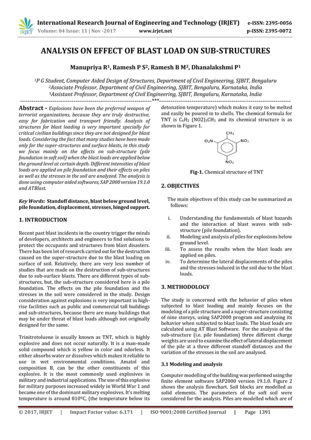 Analysis on Effect of Blast Load on Sub-Structures | PDF