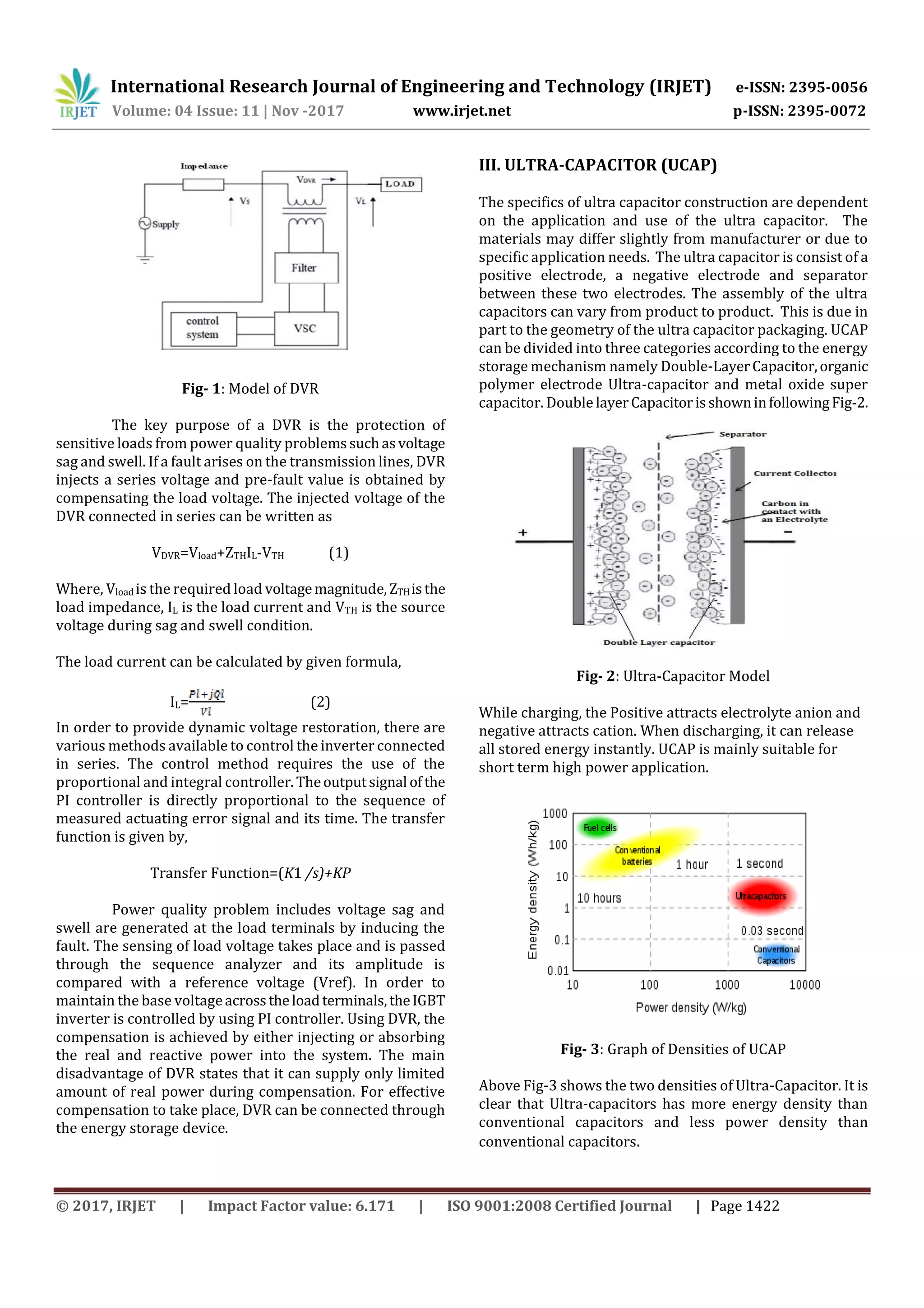 Simulation of DVR for power Quality Improvement by using Ultra ...
