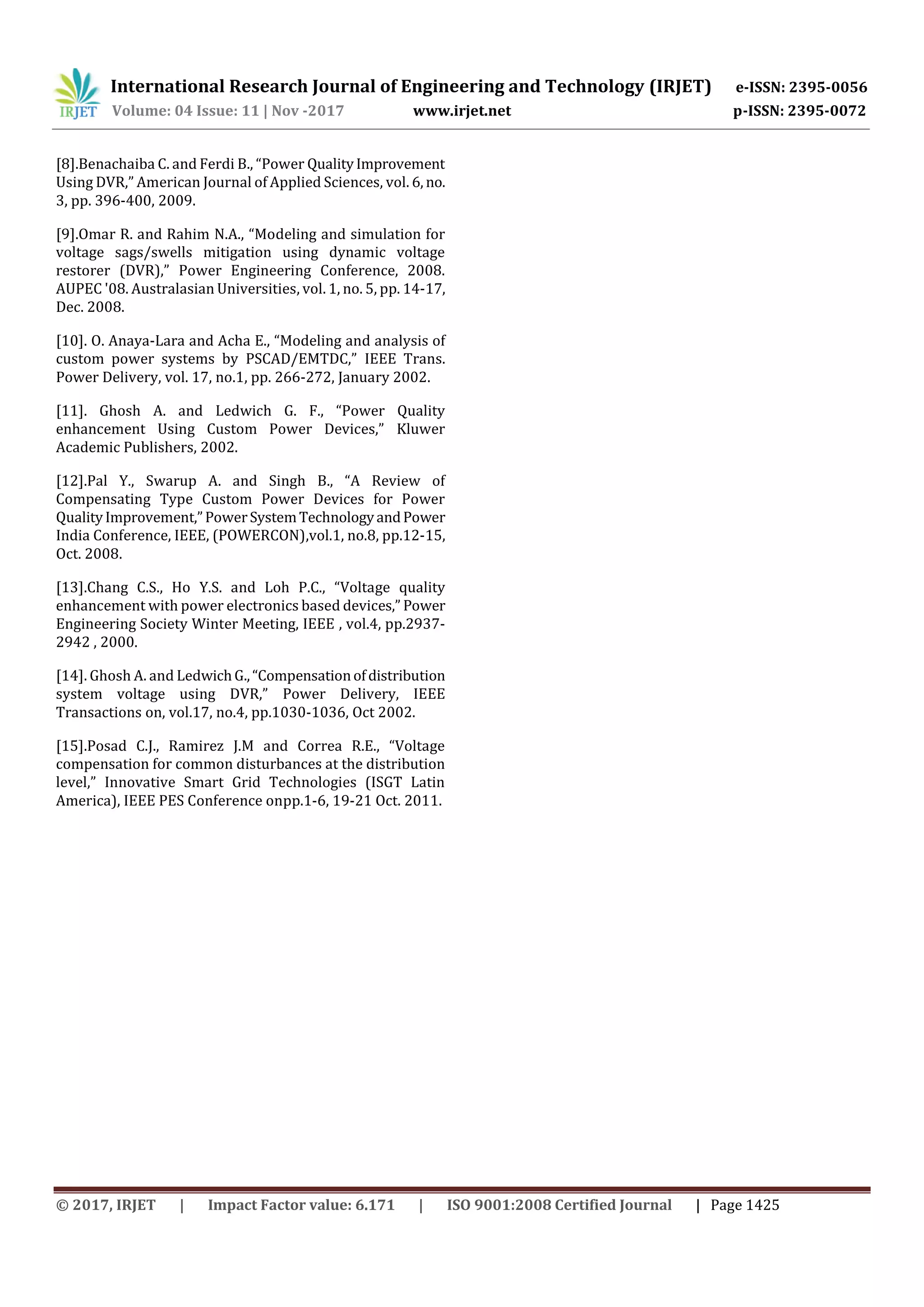 Simulation of DVR for power Quality Improvement by using Ultra ...