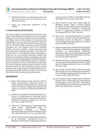 Experimental Investigation of Machining Parameter in Electrochemical Machining | PDF