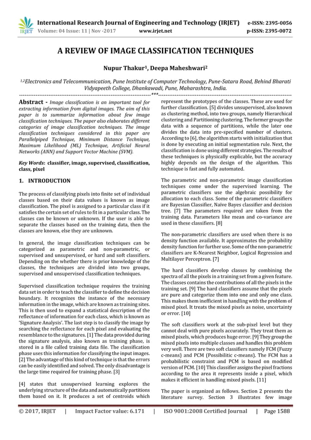A Review of Image Classification Techniques | PDF | Technology & Computing