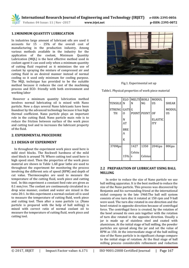 Survey on Nano Cutting Fluids in Metal Cutting Application | PDF