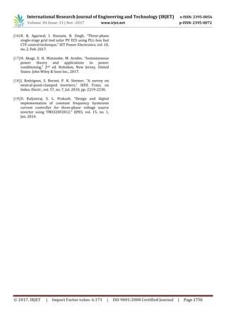 Modeling of Hysteresis Current Control Technique for Three Phase PV Based VSI using MATLAB ...