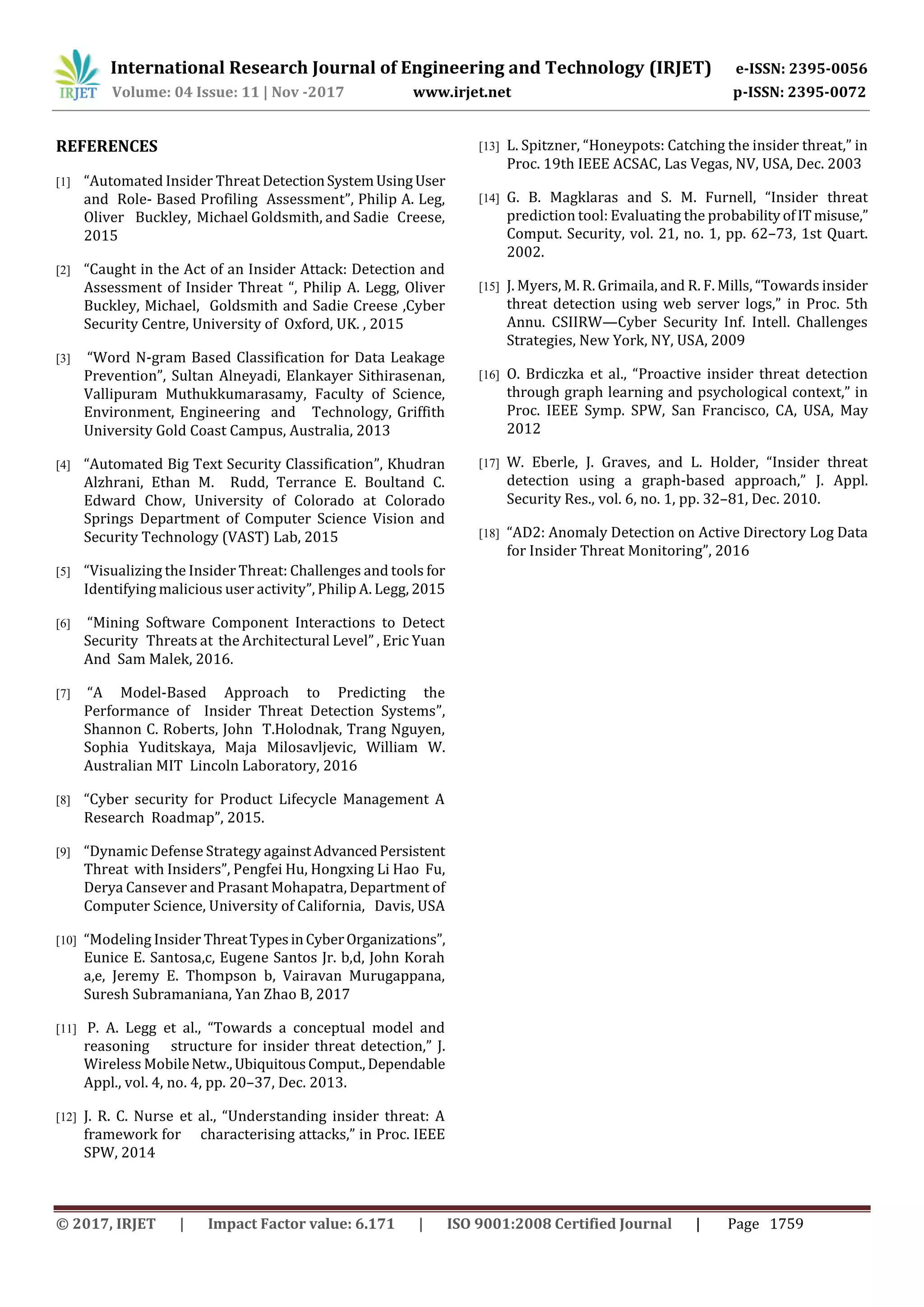 Automatic Insider Threat Detection in E-mail System using N-gram Technique | PDF | Information ...