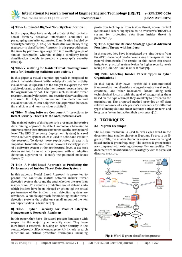 Automatic Insider Threat Detection in E-mail System using N-gram Technique | PDF | Information ...