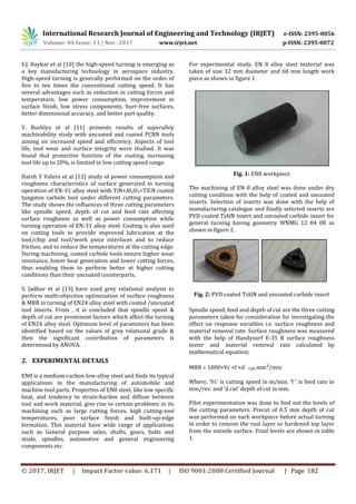 Optimization of Process Parameters for CNC Turning using Taguchi Methods for EN8 Alloy Steel ...