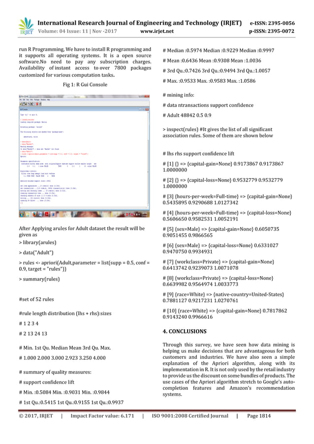 Data Mining Apriori Algorithm Implementation Using R Pdf