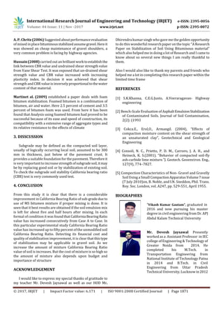 A Research Paper on Stabilization of Soil by using Bituminous Material | PDF