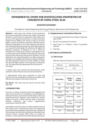Experimental Study for Investigating Properties of Concrete by using Steel Slag | PDF