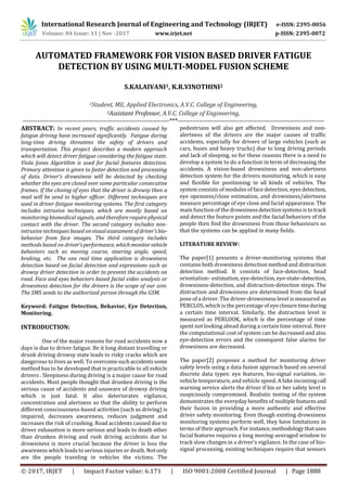 Automated Framework for Vision based Driver Fatigue Detection by using Multi-Model Fusion Scheme ...