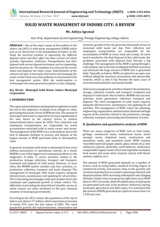 Solid Waste Management of Indore City: A Review | PDF