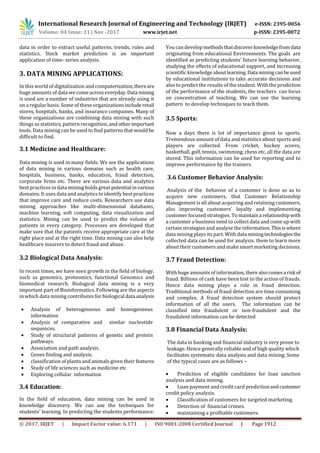 Study of Data Mining Methods and its Applications | PDF