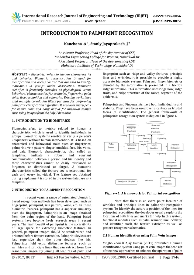 Introduction To Palmprint Recognition | PDF