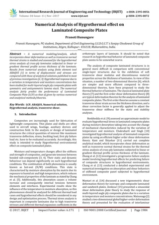 Numerical Analysis of Hygrothermal Effect on Laminated Composite Plates ...