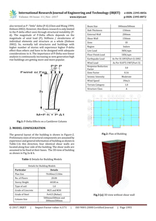 P-Delta Effects on Tall RC Buildings with and Without Shear Wall | PDF