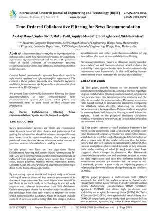 Time-Ordered Collaborative Filtering for News Recommendation | PDF