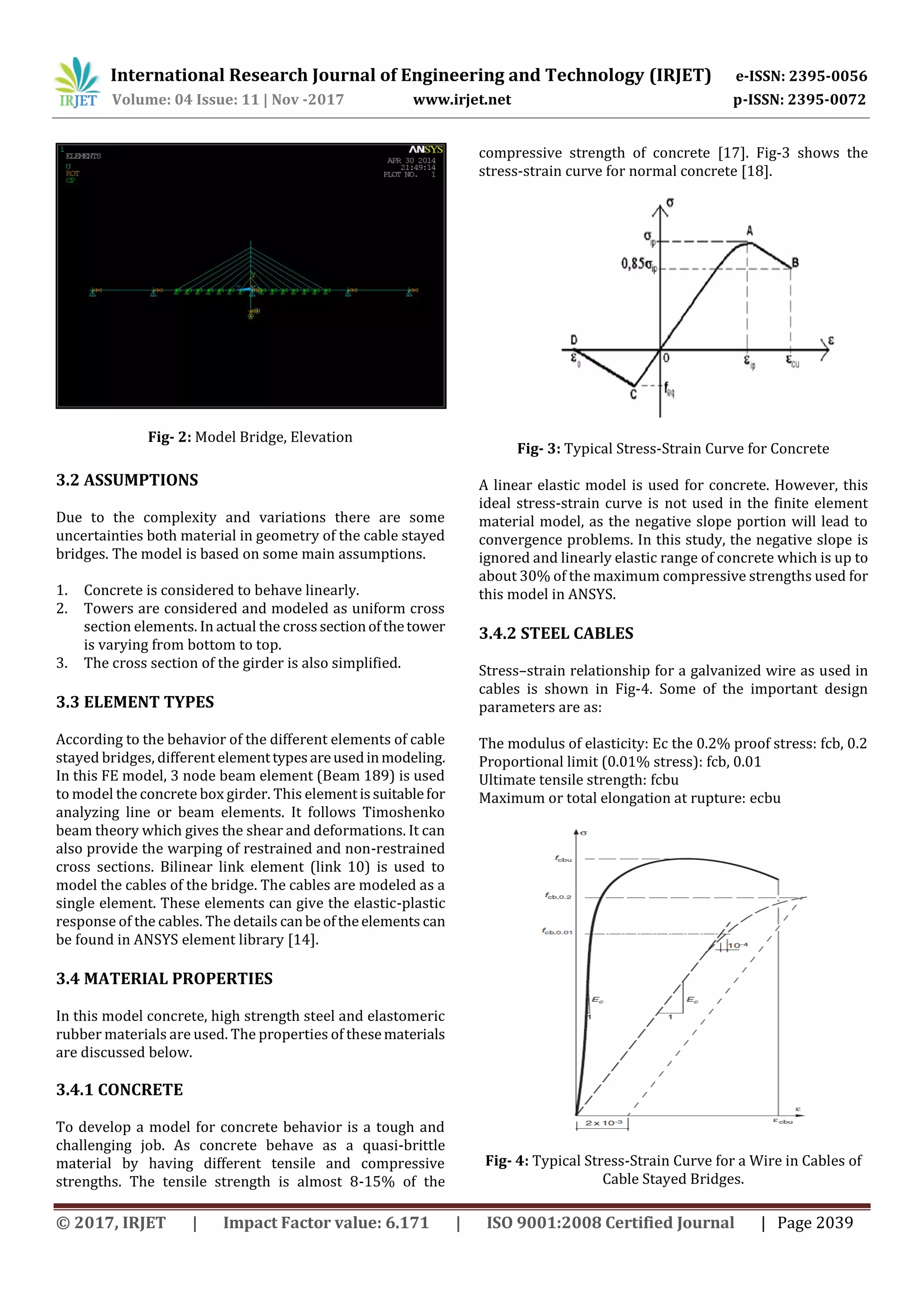 Three Dimensional Non-Linear Seismic Analysis of a Cable Stayed Bridge using ANSYS | PDF