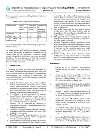 Three Dimensional Non-Linear Seismic Analysis of a Cable Stayed Bridge using ANSYS | PDF