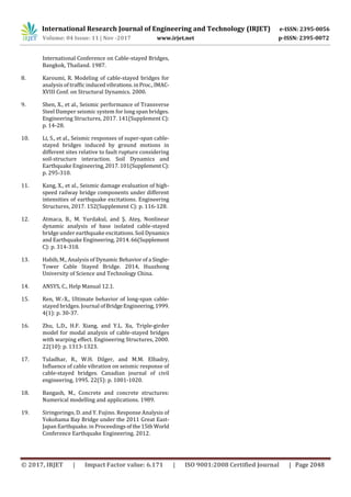 Three Dimensional Non-Linear Seismic Analysis of a Cable Stayed Bridge using ANSYS | PDF