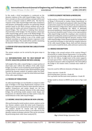 Three Dimensional Non-Linear Seismic Analysis of a Cable Stayed Bridge using ANSYS | PDF