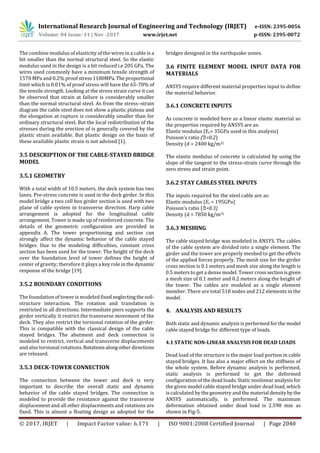Three Dimensional Non-Linear Seismic Analysis of a Cable Stayed Bridge using ANSYS | PDF