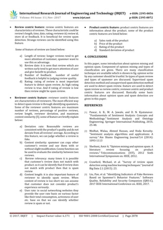 Opinion Mining and Opinion Spam Detection | PDF