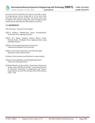 Microcontroller Based Automatic Street Light Monitoring and Control System | PDF