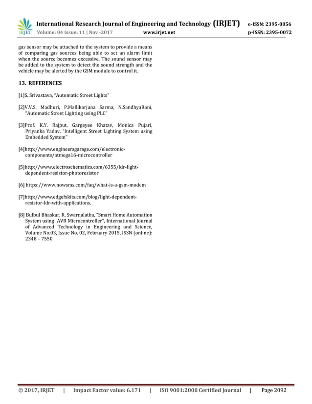 Microcontroller Based Automatic Street Light Monitoring and Control System | PDF