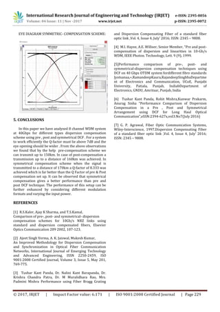 Simulation and Performance Analysis of Dispersion Compensation using ...