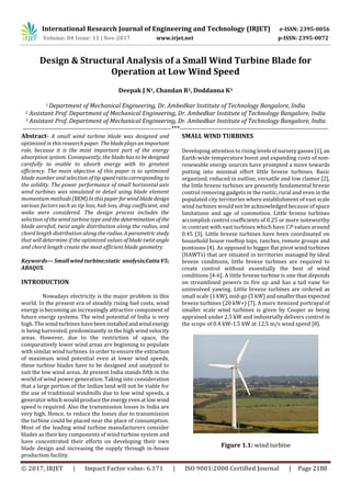 Design & Structural Analysis of a Small Wind Turbine Blade for ...