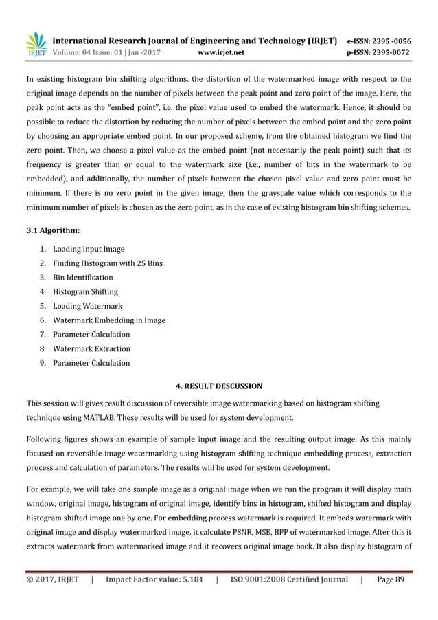 Reversible Image Watermarking Based On Histogram Shifting Technique Pdf