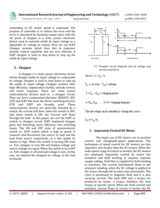 Speed Control of Separately Excited DC Motor Using Chopper | PDF