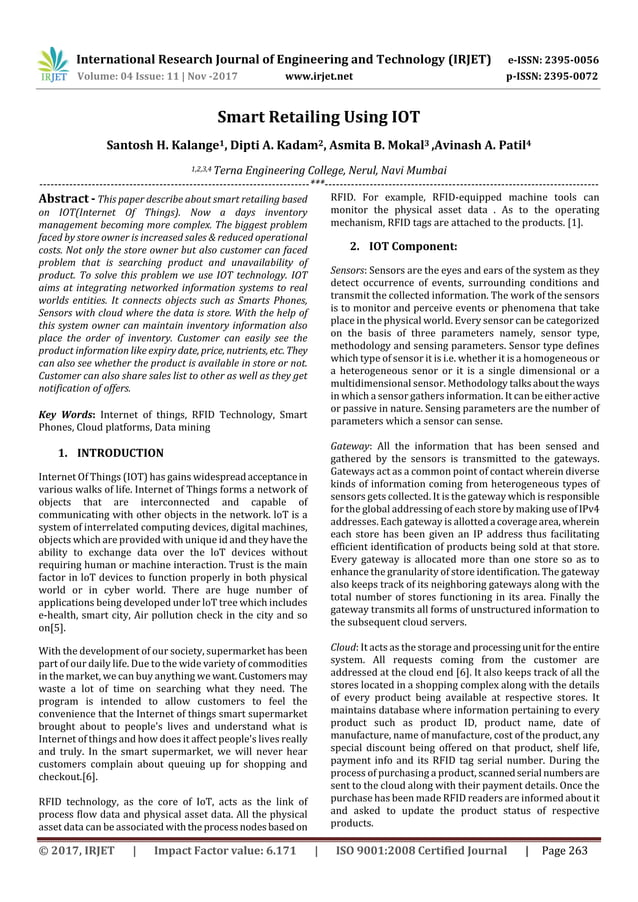 Smart Retailing using IOT | PDF