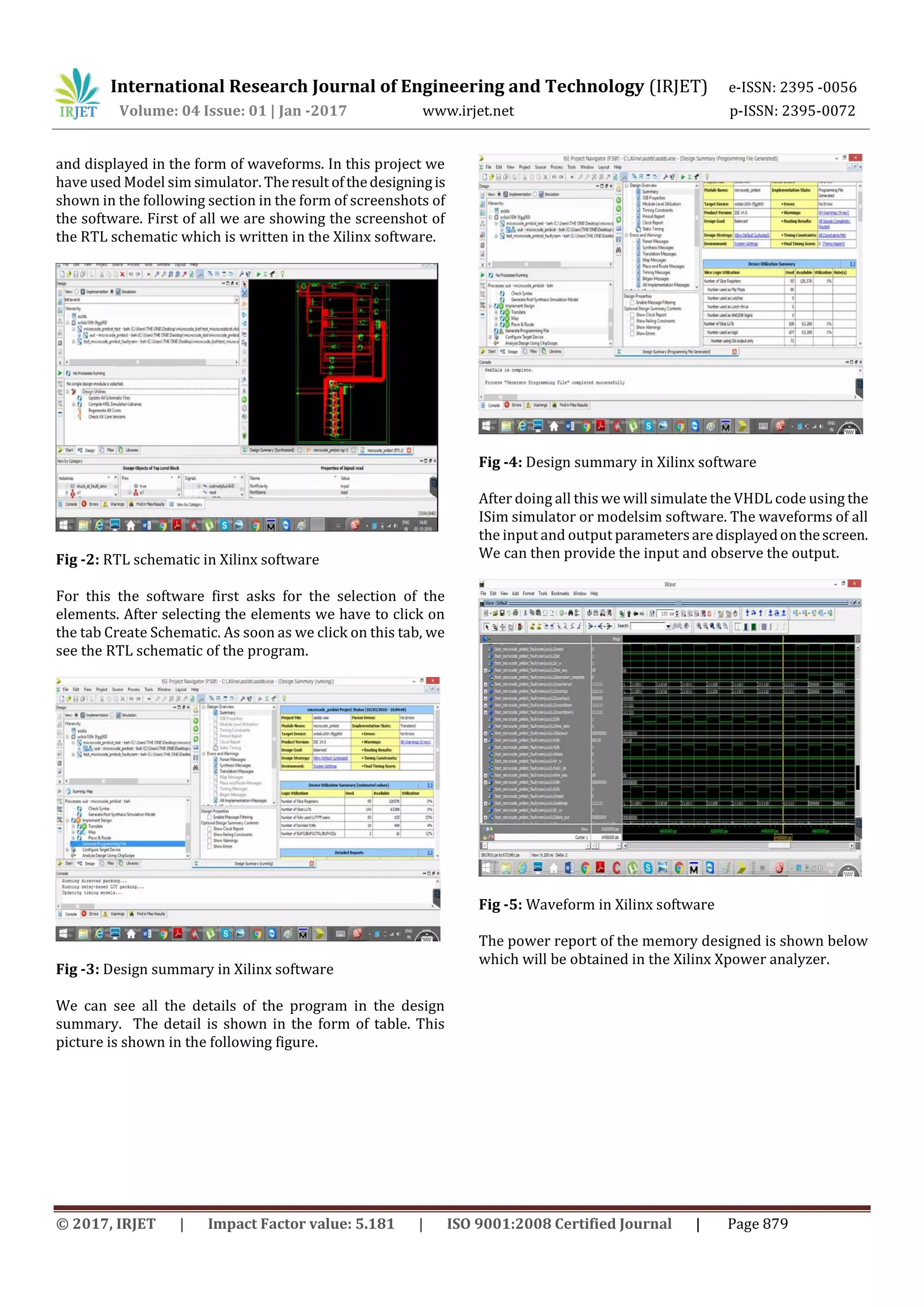 Performance Analysis Designing And Testing 512 Bit Sram Memory Chip Using Xilinxmodelsim Tool