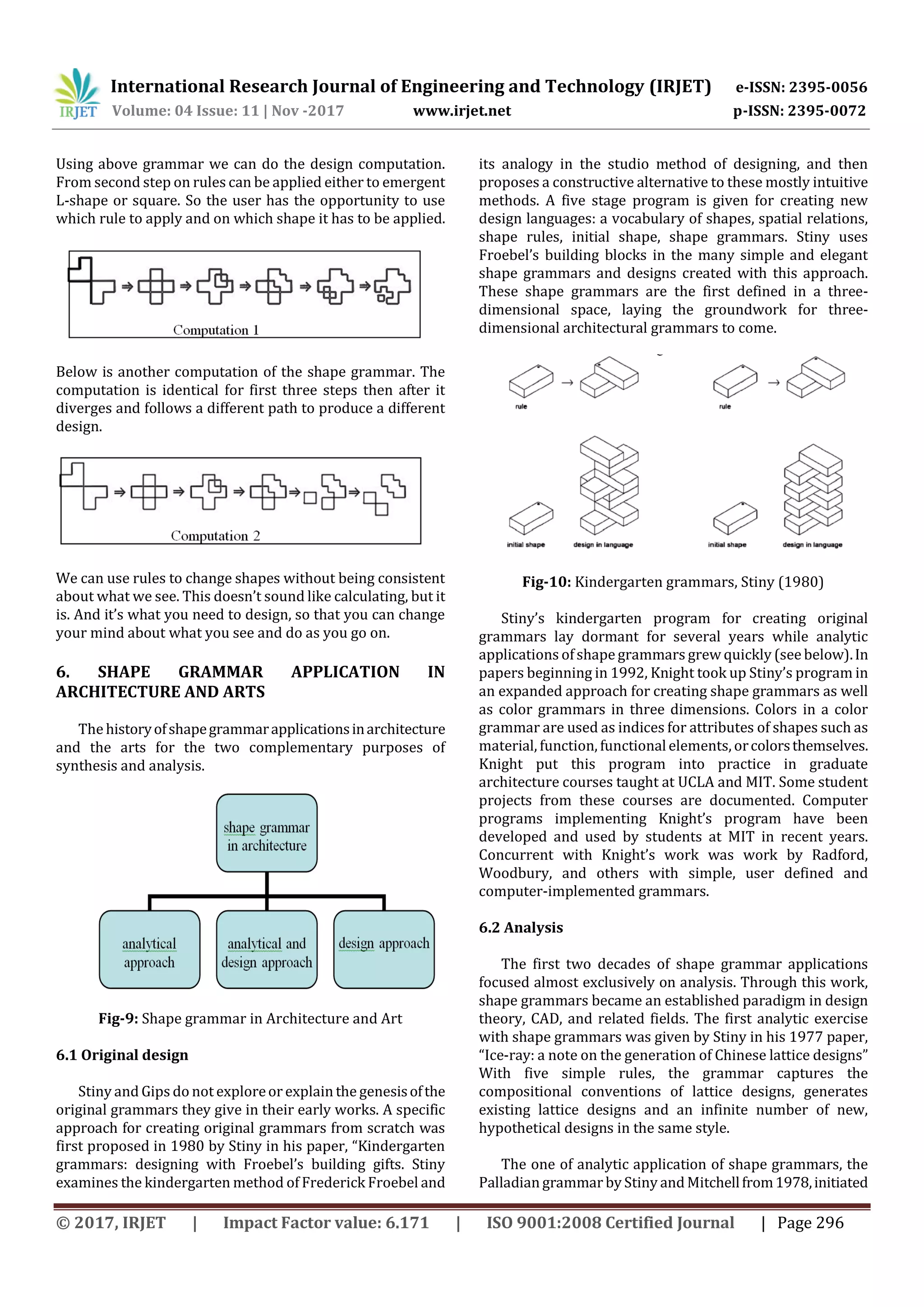 Visual Calculation through Shape Grammar in Architecture | PDF