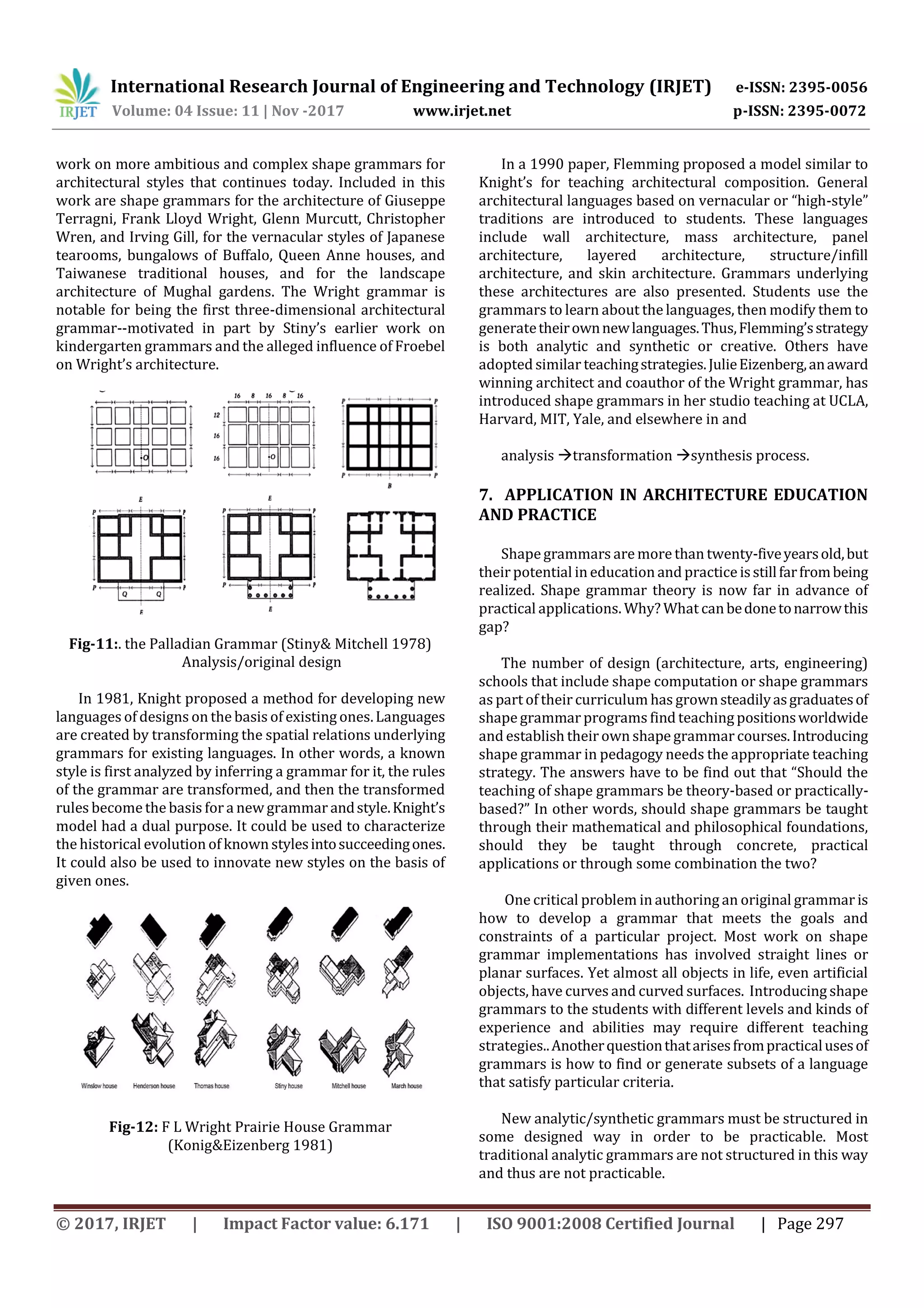Visual Calculation through Shape Grammar in Architecture | PDF