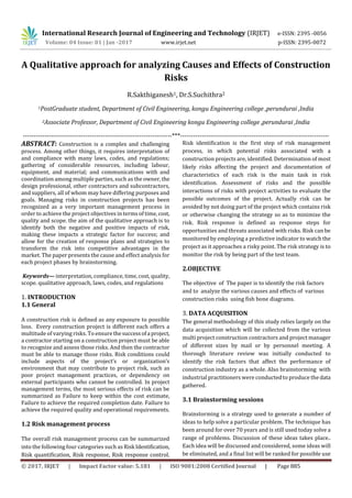 A Qualitative approach for analysing Causes and Effects of Construction Risks | PDF